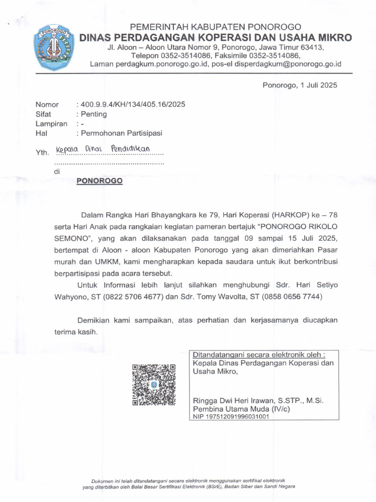 20250702073958permohonan Partisipasi Rikolo Semono | PDF