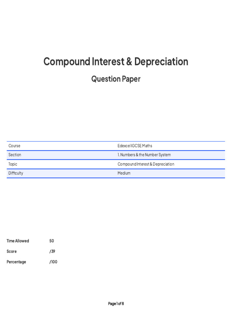 Compound Interest & Depreciation Medium | PDF | Interest | Financial ...