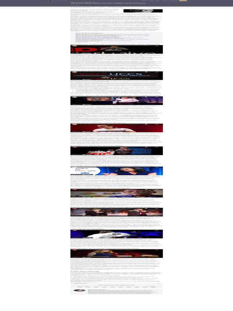 2177 16799340947771-1a 10 Best TED Talks On Strengths and Virtues | PDF ...