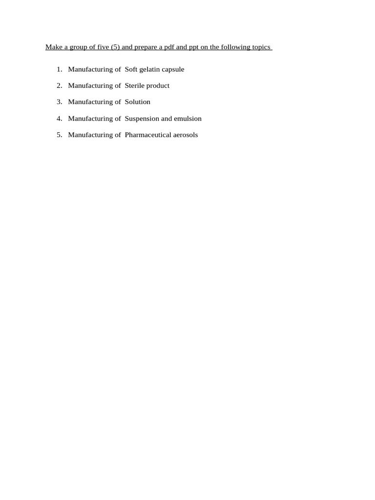 Industrial Pharmacy Assignment | PDF