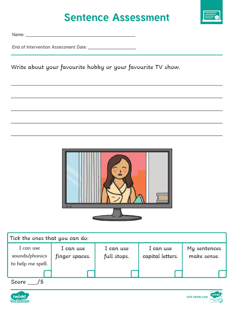 Simple Sentences Assessment | PDF