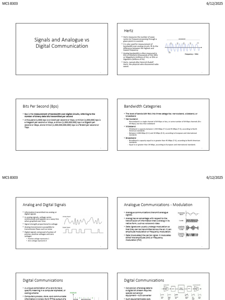 Lecture 3 Signals Analogue Digital Communication | PDF | Hertz | Data ...