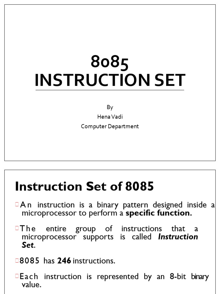 Coa Unit 3 Instruction Sets | PDF | Computer Architecture | Computer Engineering