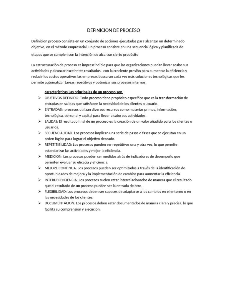 Definición y características de procesos | PDF