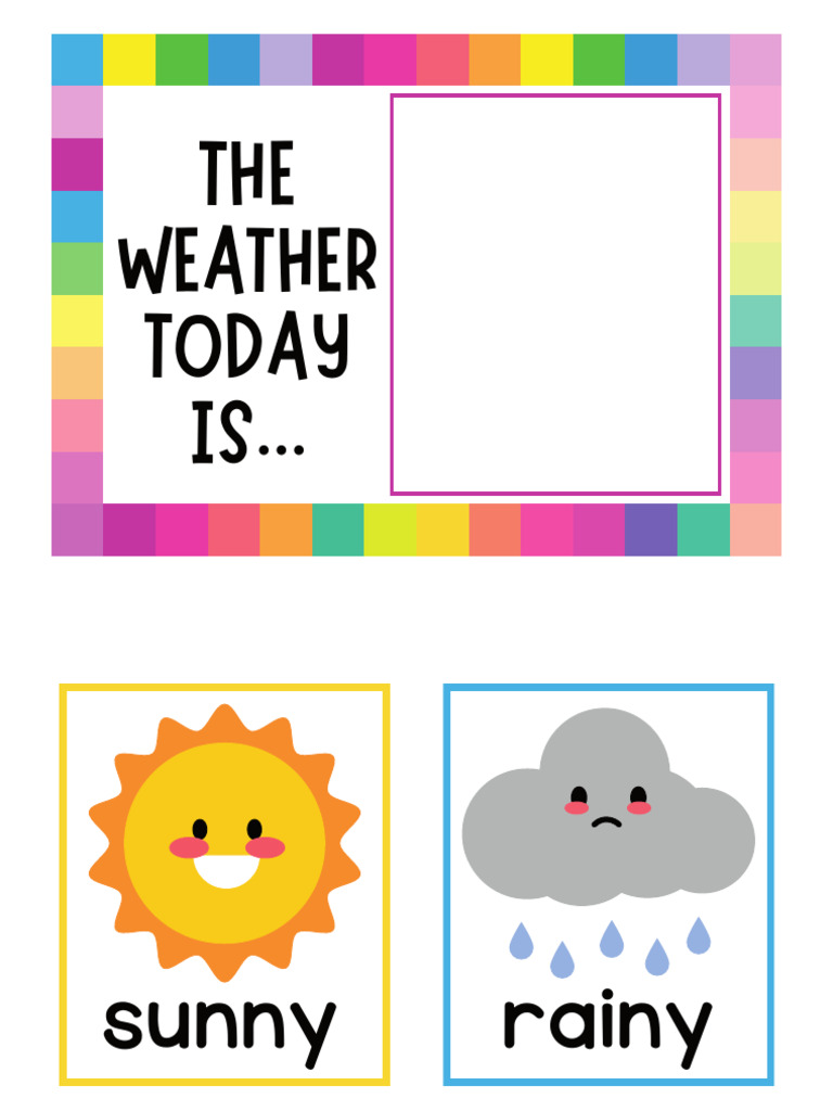 Colorful The Weather Today Circle Time Chart Flashcards | PDF