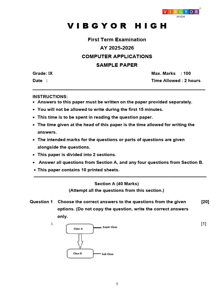 Cisce Grade 9 Computer Sample Qp | PDF | Computer Programming | Computing