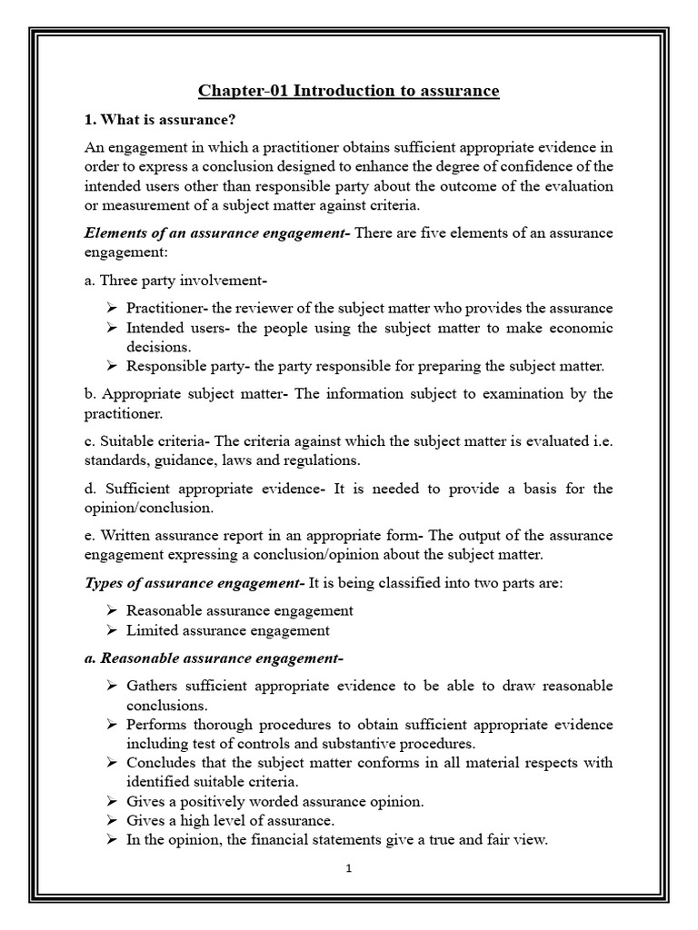 Understanding Assurance Engagements | PDF | Audit | Financial Audit