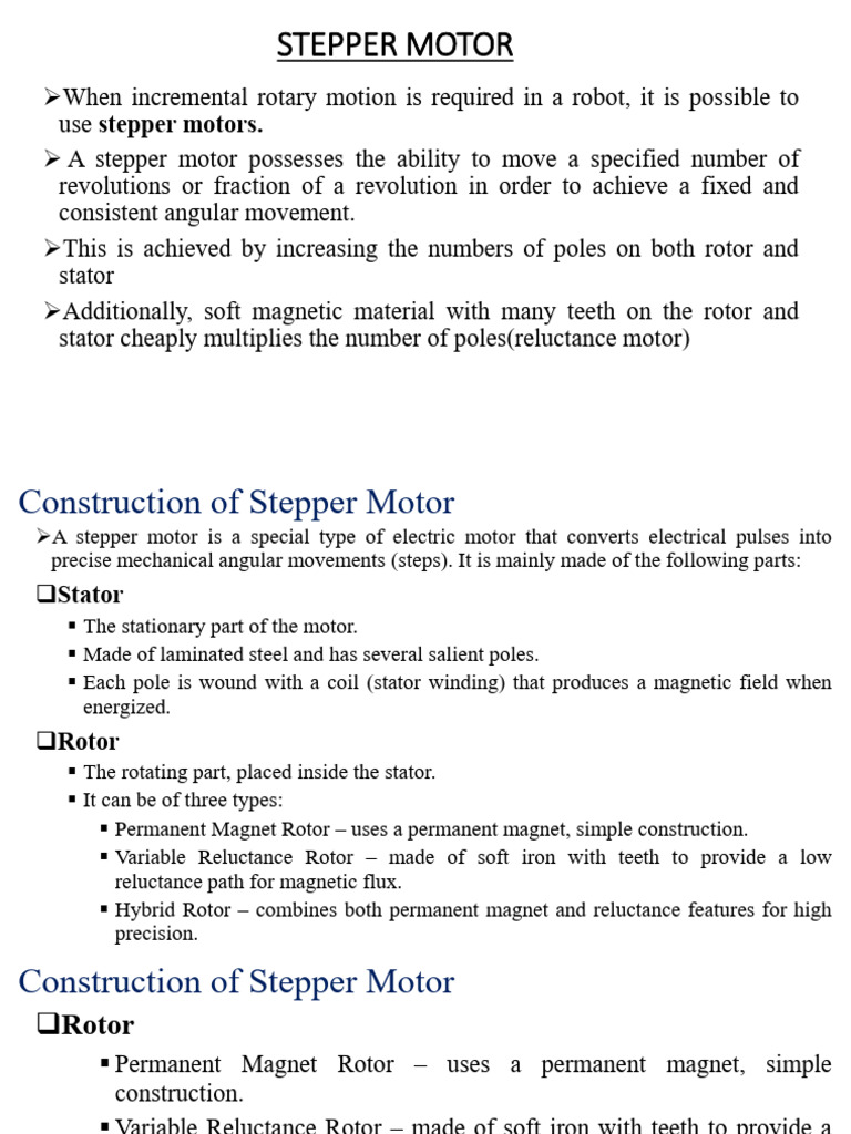 Understanding Stepper Motors: Types & Function | PDF | Electric Motor ...