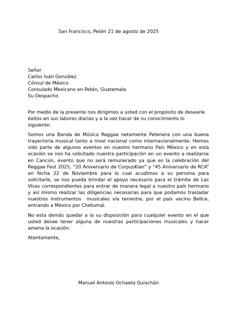 Solicitud Consul | PDF