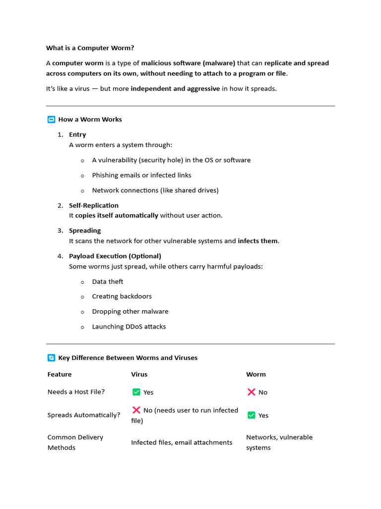 What is a Computer Worm | PDF
