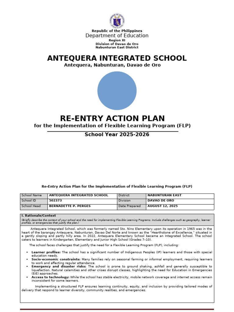 Flexible Learning Action Plan 2025-2026 | PDF | Learning