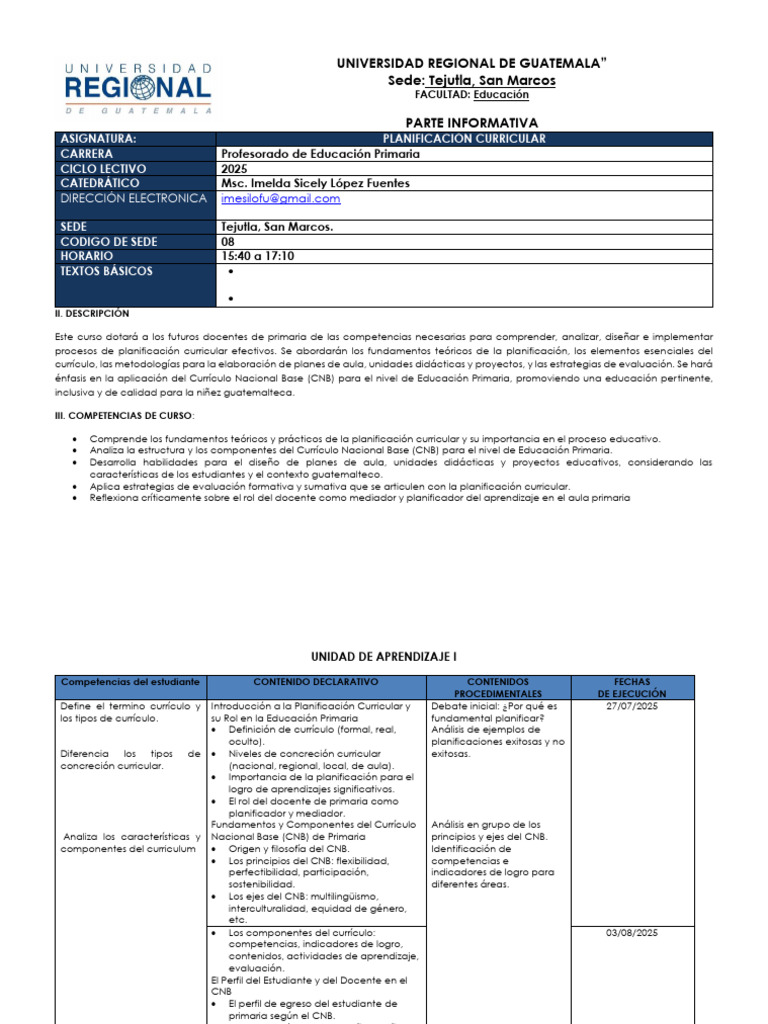 Programa Planificaci-N Curricular | PDF | Plan de estudios | Evaluación