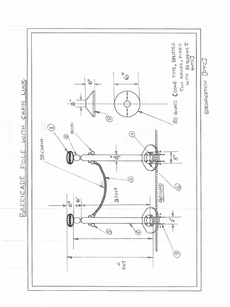 Barricade Pole With Chain Link | PDF