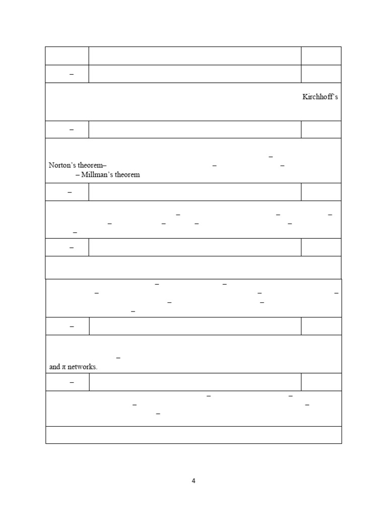Circuit Analysis Syllabus | PDF | Electrical Network | Network Analysis (Electrical Circuits)