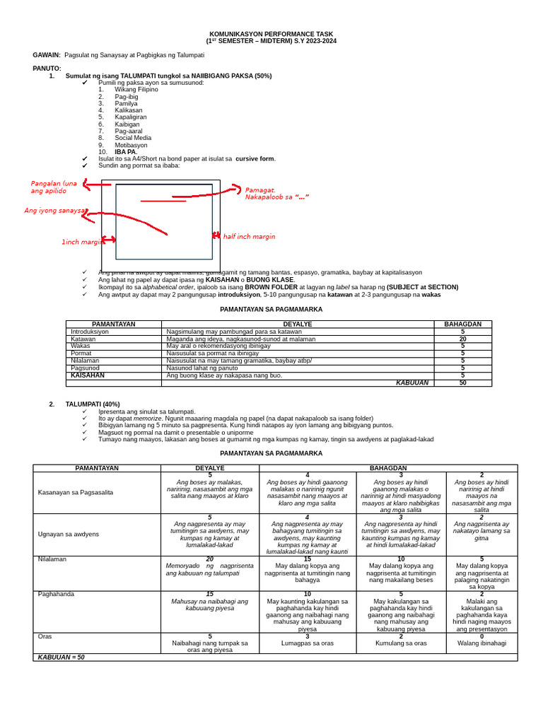 Performance Task Midterm | PDF