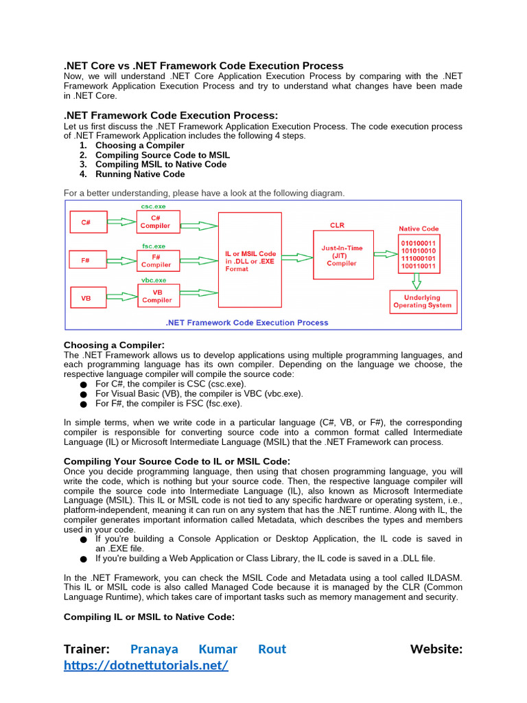 .NET Core vs Framework Execution Process | PDF | C Sharp (Programming ...