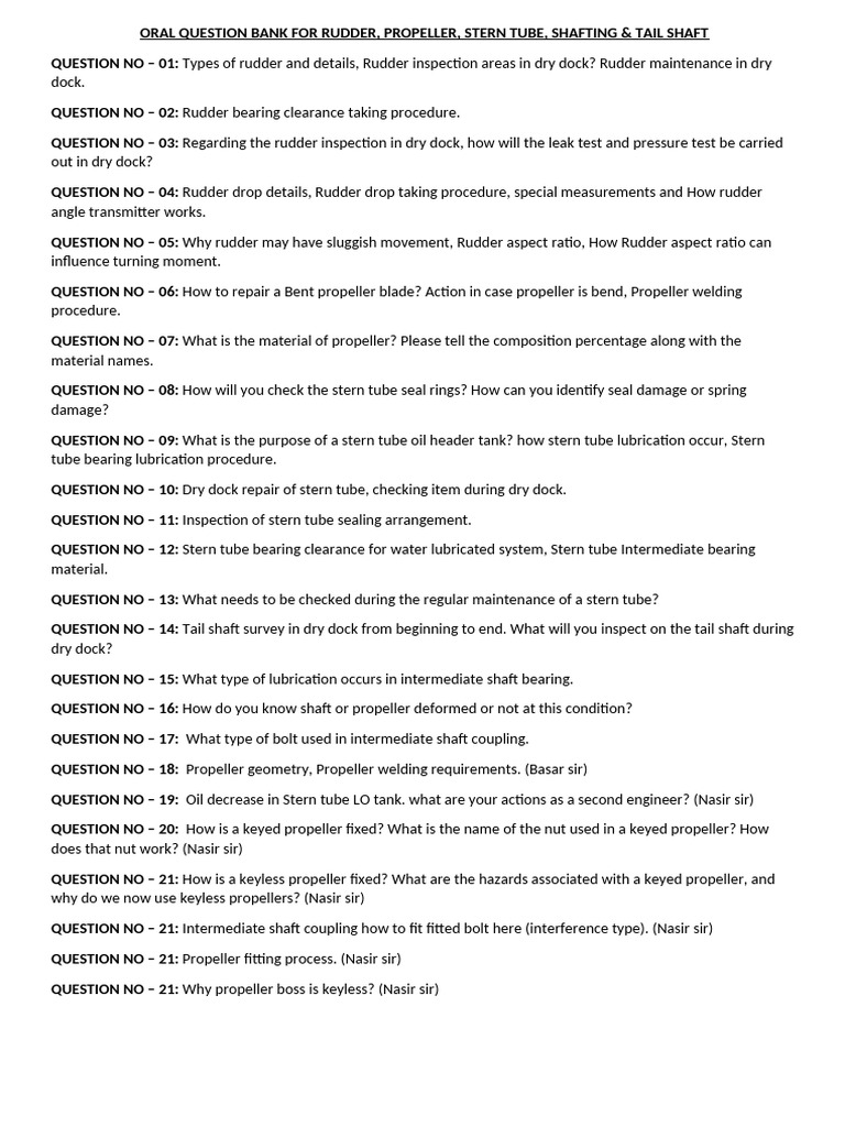 Marine Propulsion Systems Q&A Guide | PDF | Propeller | Mechanical ...