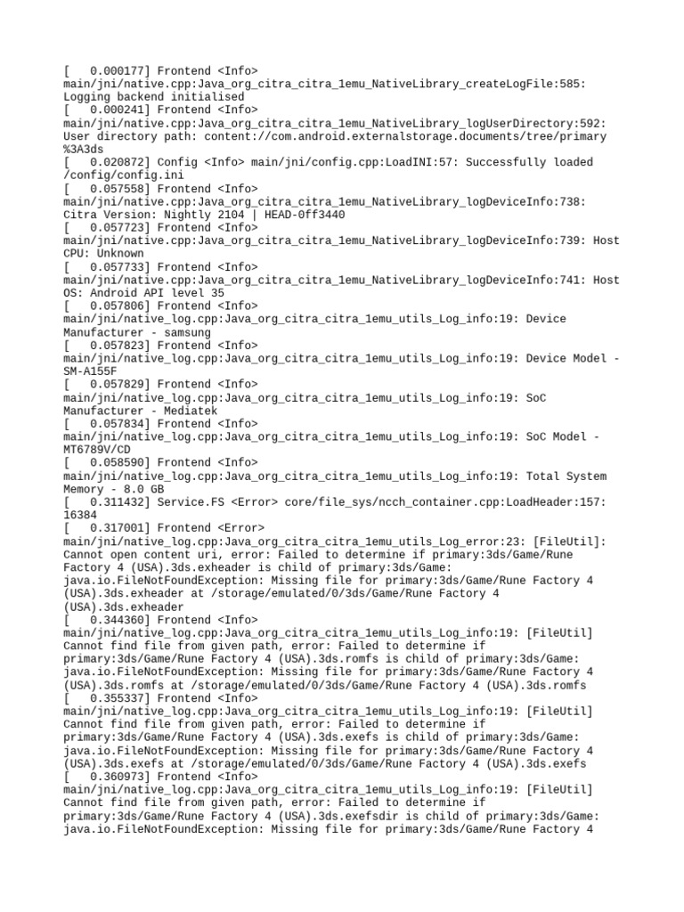 Citra Log.txt.Old | PDF | Computing Platforms | Software