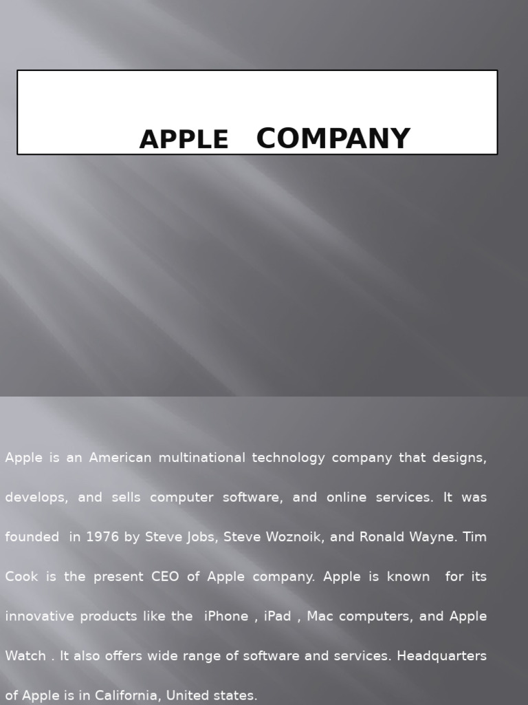 Apple Company | PDF