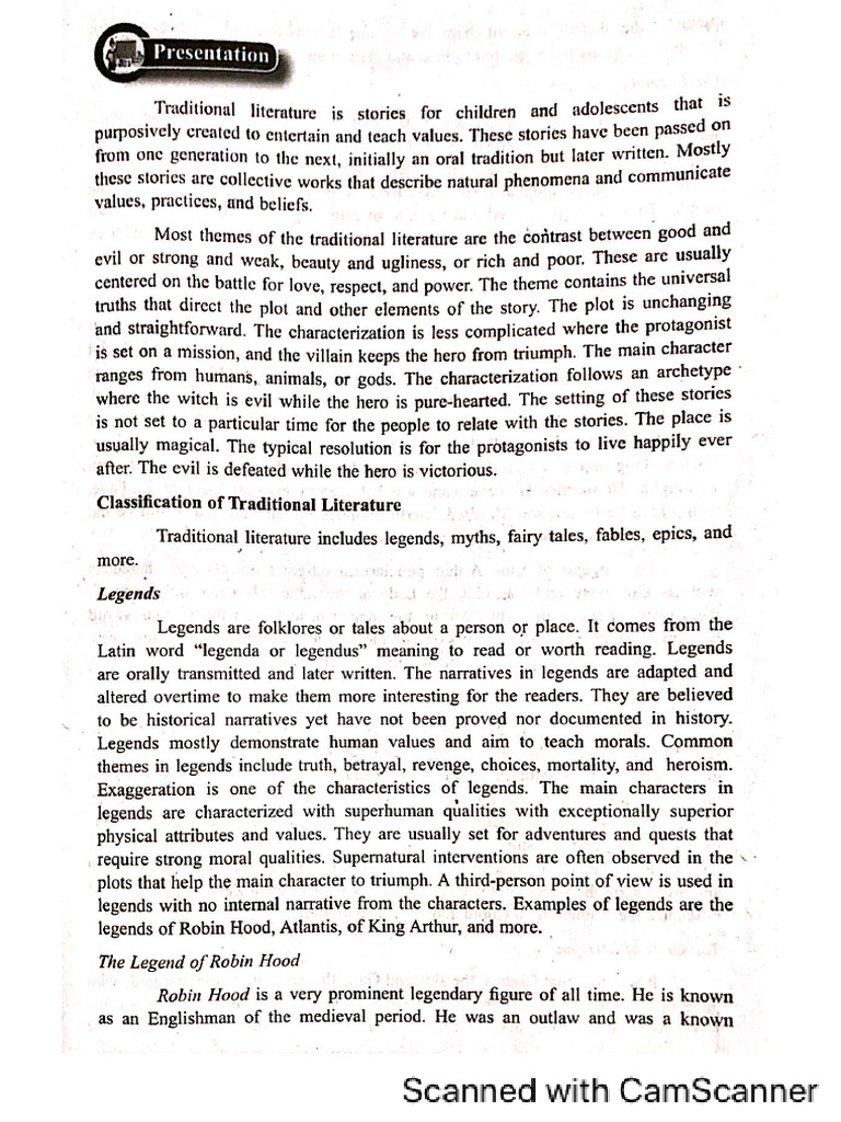 Traditional Literature | PDF
