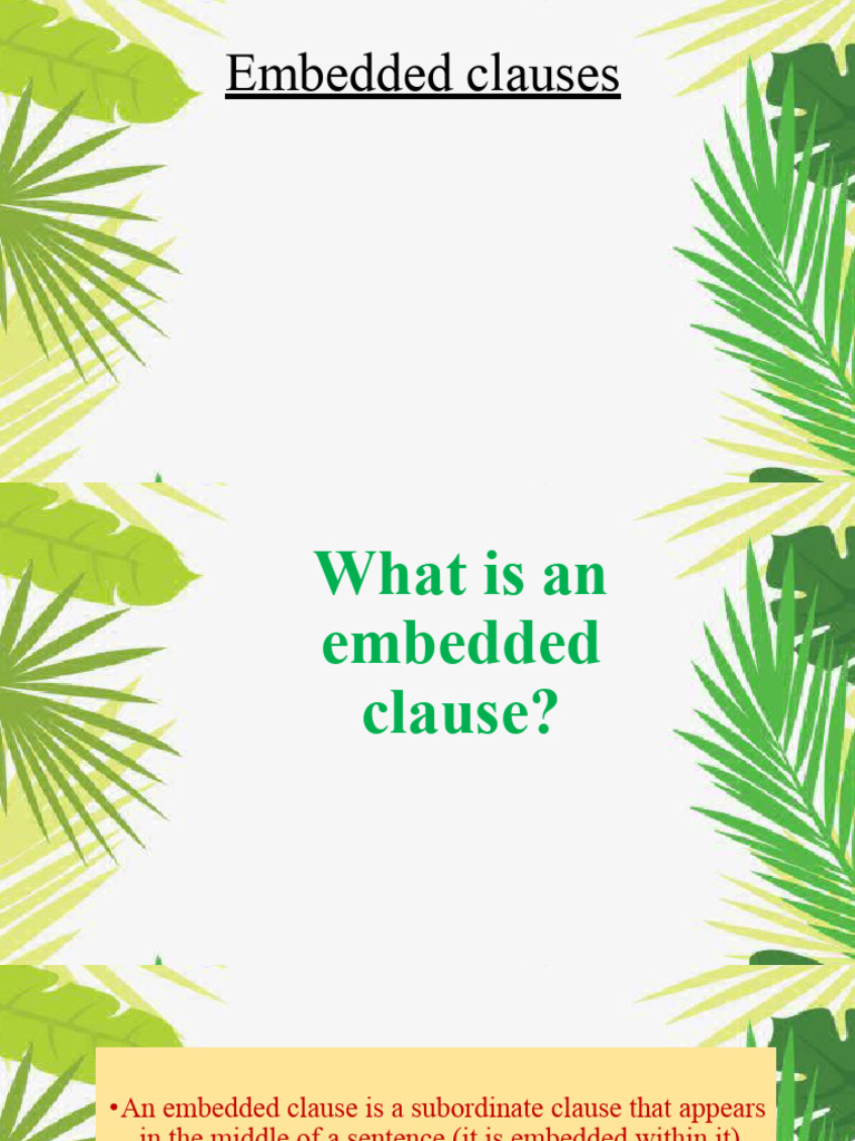 Embedded - Clauses 1 | PDF