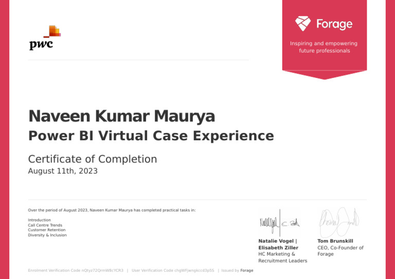 Power BI Internship Completion Certificate | PDF