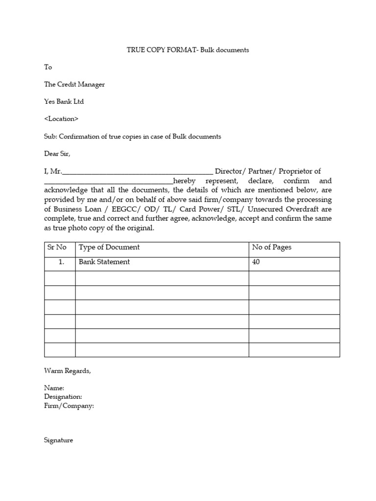 Bulk Document Format | PDF