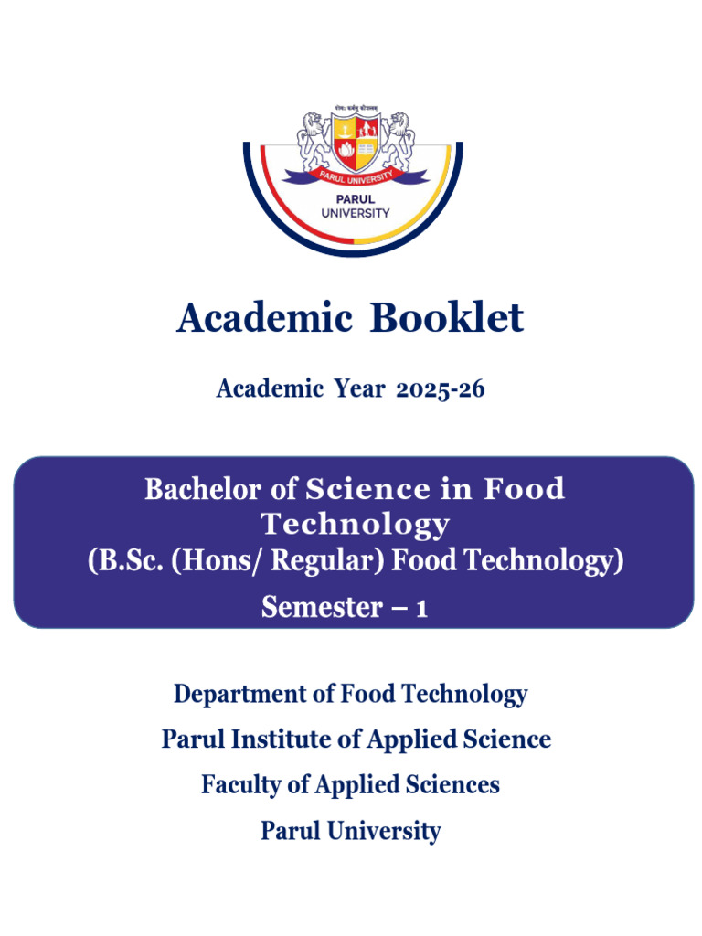 Academic Booklet b.sc Sem 1 2025-2026 | PDF | Science | Sustainability