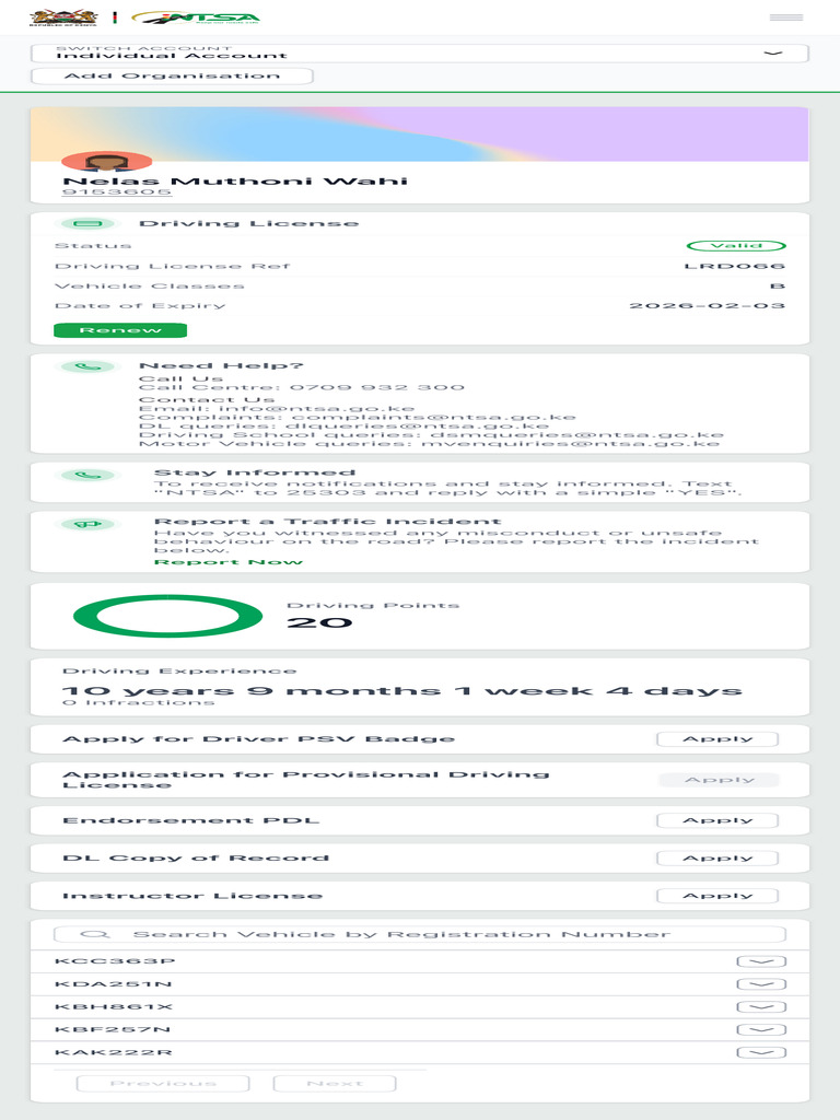 Dashboard NTSA | PDF
