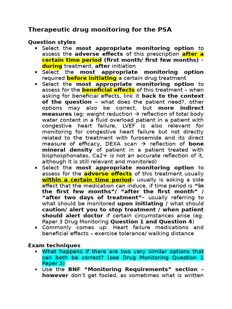 Therapeutic Drug Monitoring Guidelines | PDF | Statin | Dehydration