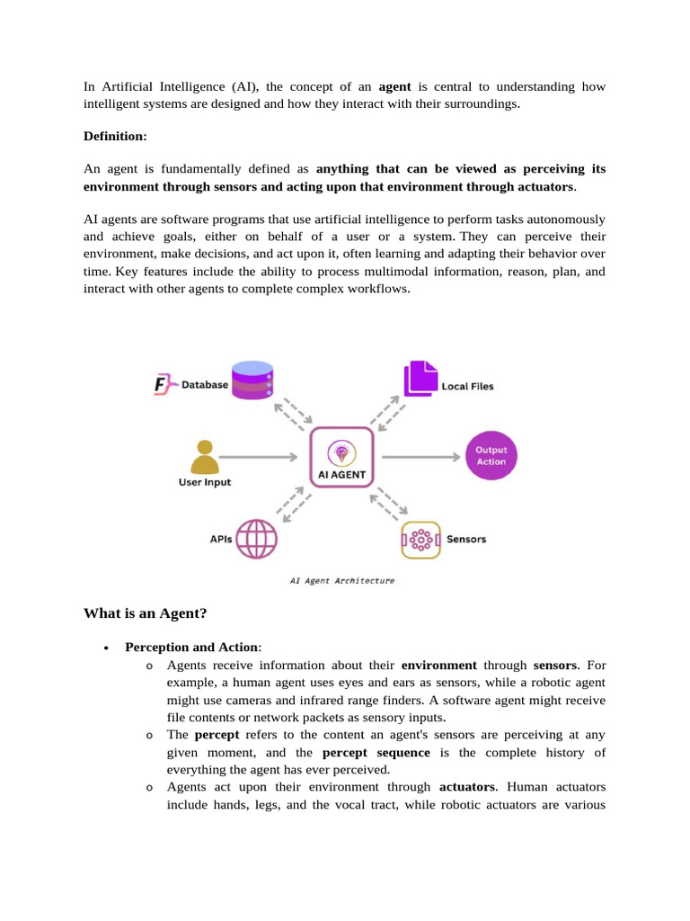 Understanding AI Agents and Perception | PDF | Artificial Intelligence ...