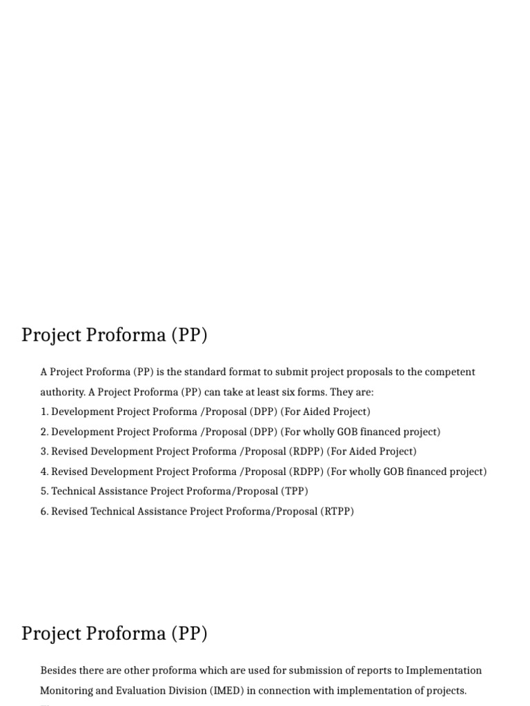 DPP Guidelines for Project Proposals | PDF | Economies