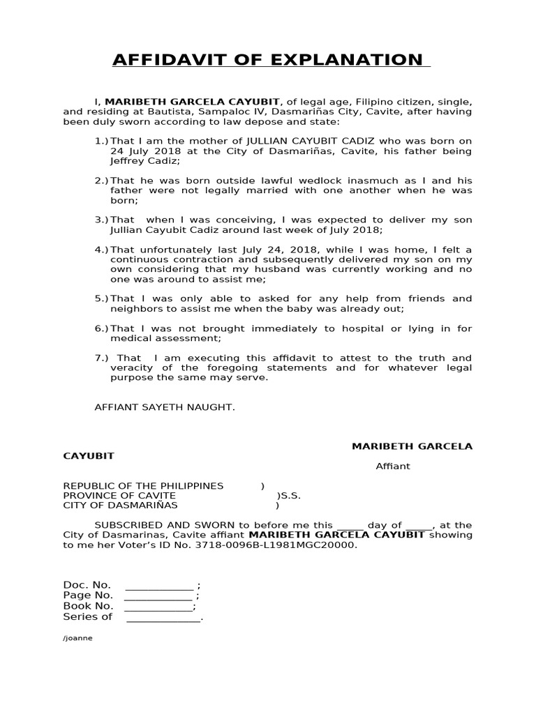 Affidavit Delivered at House | PDF