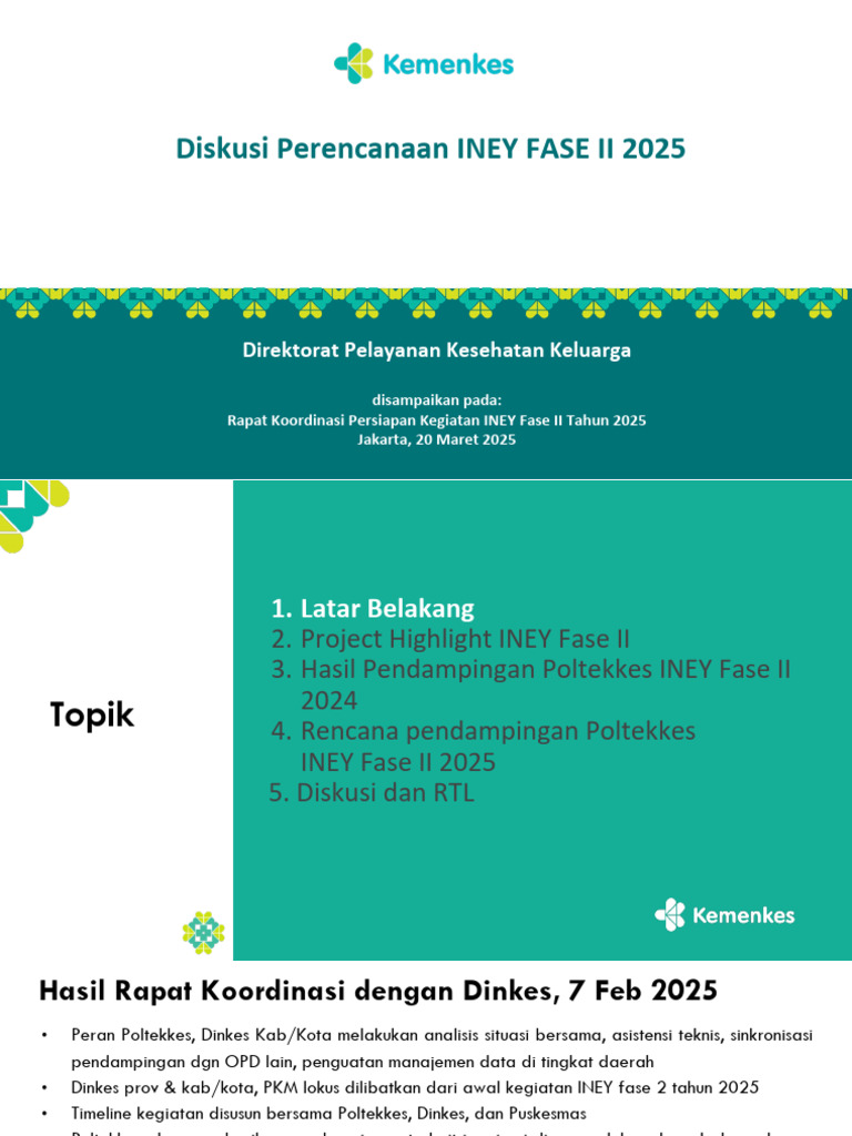 Rencana Pendampingan INEY Fase II 2025 | PDF