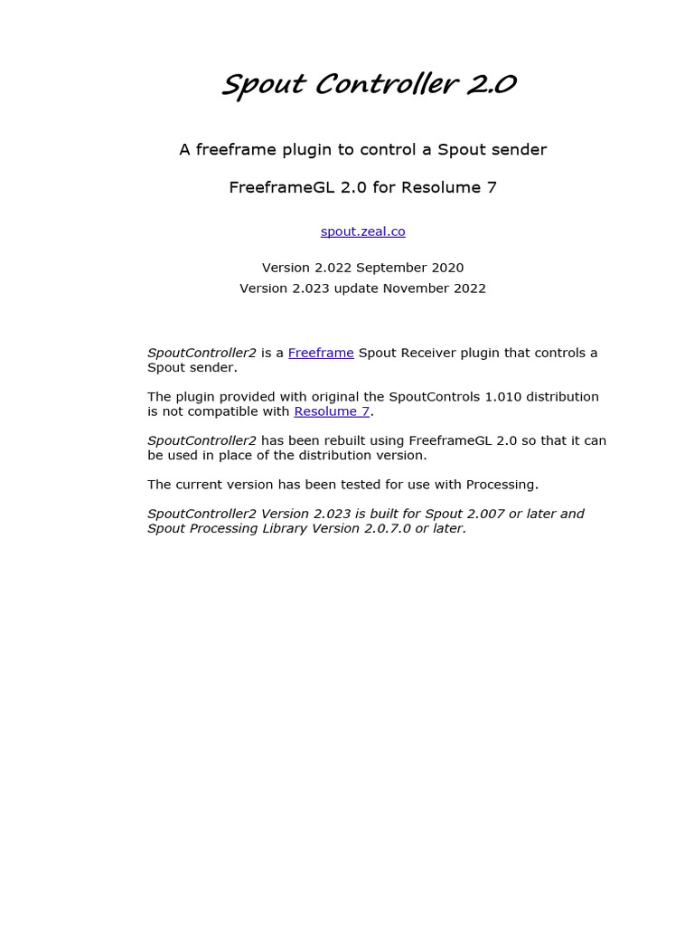 SpoutController GL4 | PDF | Software Engineering | Microsoft Windows