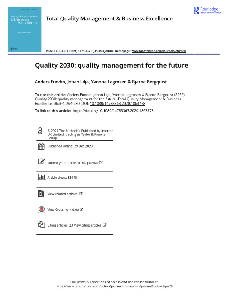 Quality 2030 Quality Management For The Future | PDF | Sustainability ...