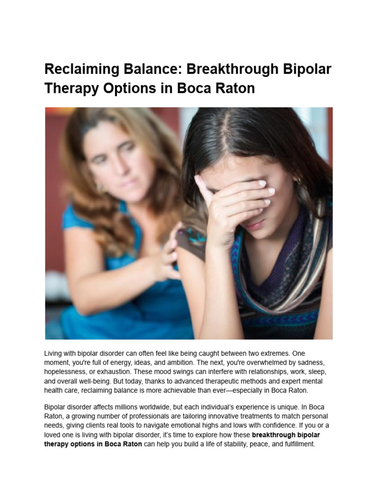 Reclaiming Balance - Breakthrough Bipolar Therapy Options in Boca Raton ...