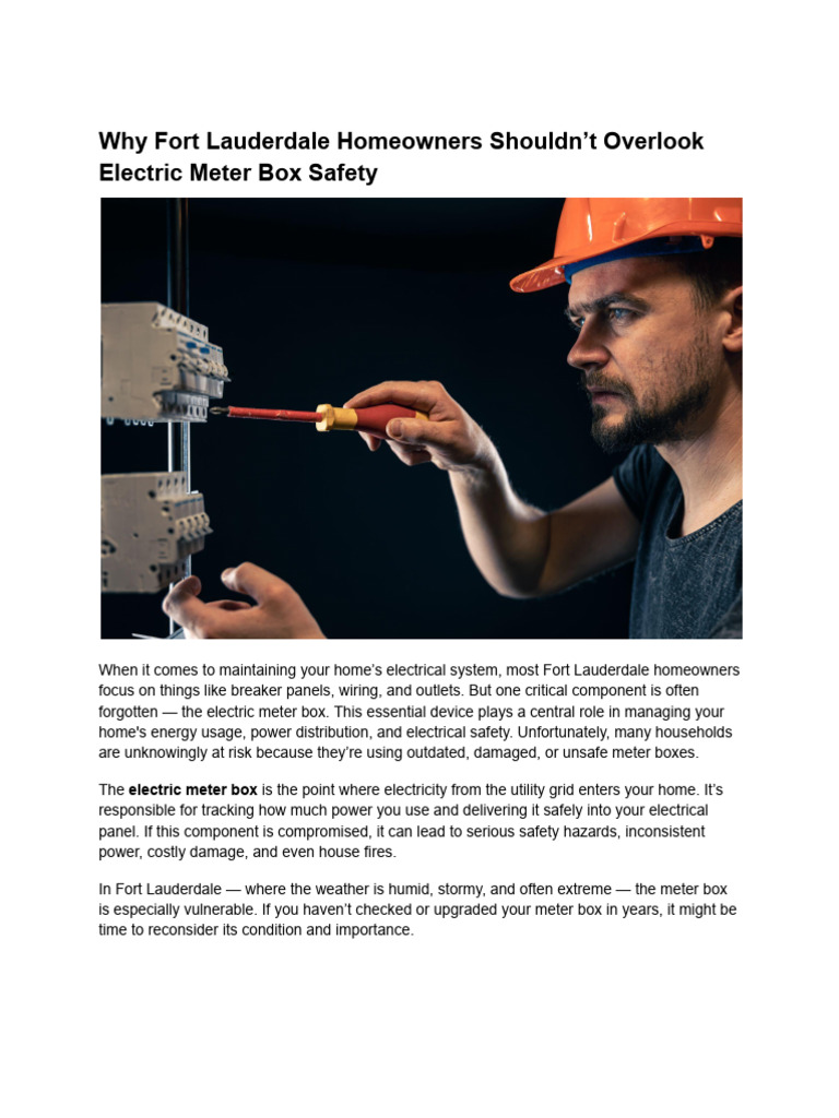 Why Fort Lauderdale Homeowners Shouldn't Overlook Electric Meter Box ...