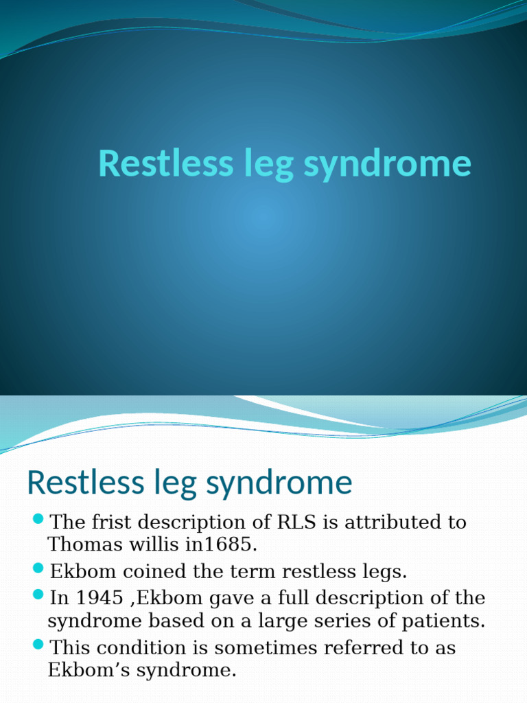 Iron Deficiency and Restless Legs Syndrome | PDF | Diseases And ...