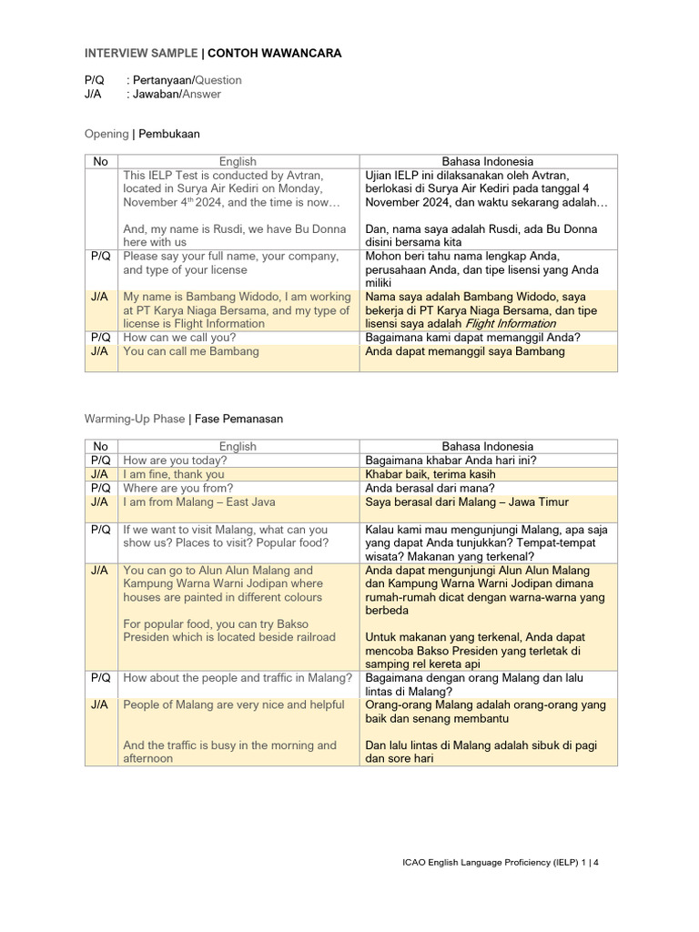 Contoh Wawancara-Interview Sample_IELP | PDF