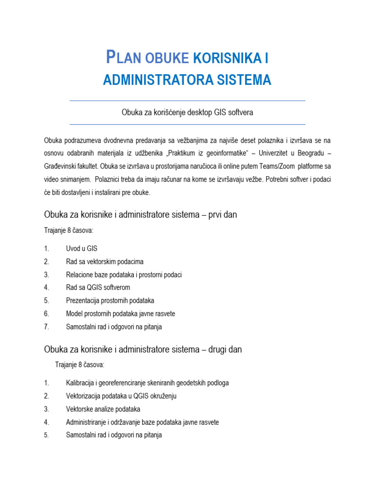 43673 Plan Obuke | PDF