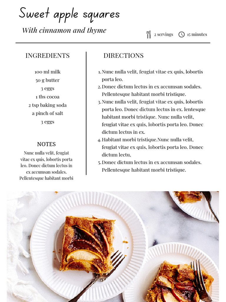 Sweet Apple Squares Recipe | PDF