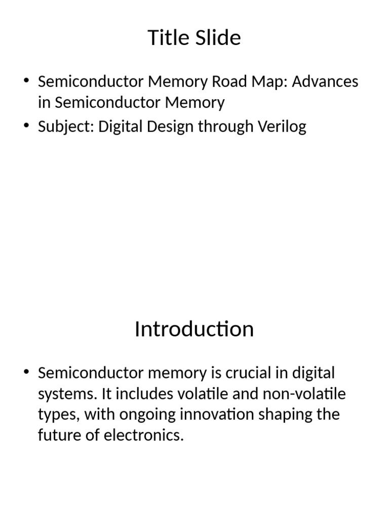 Semiconductor Memory Roadmap Presentation | PDF