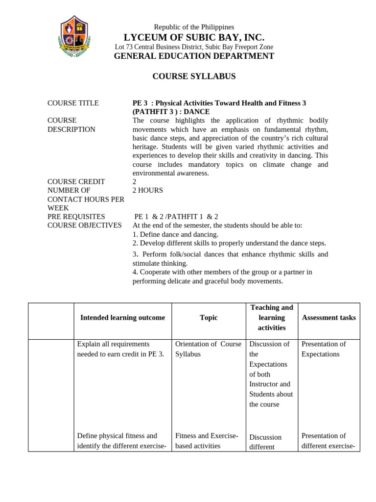 Pe 3 Iintegration of Pathfit 3 | PDF | Dances | Physical Education
