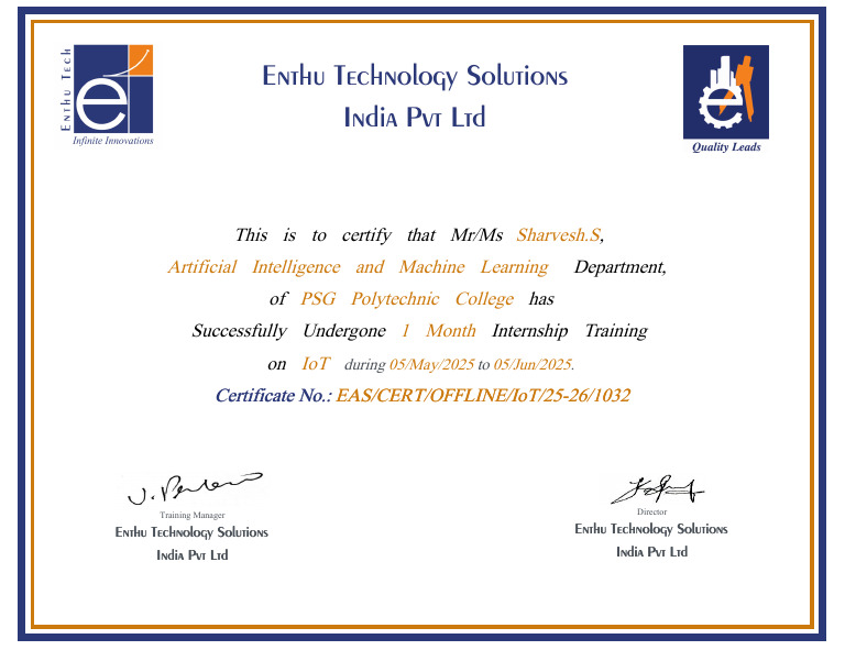 Sharvesh.s - Eas Cert Offline Iot 25-26-1032 | PDF