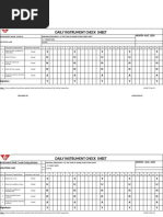 Daily Instrument Check Sheet | PDF | Calibration | Business Process