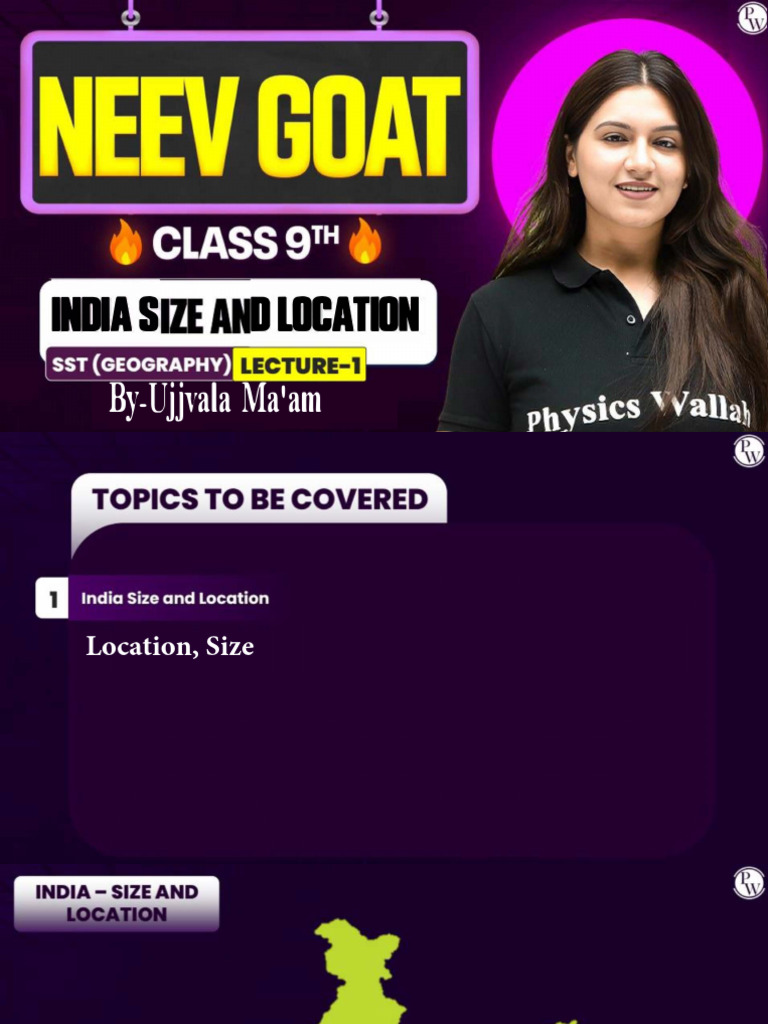 Geography - India Size and Location 01 - Class Notes | PDF