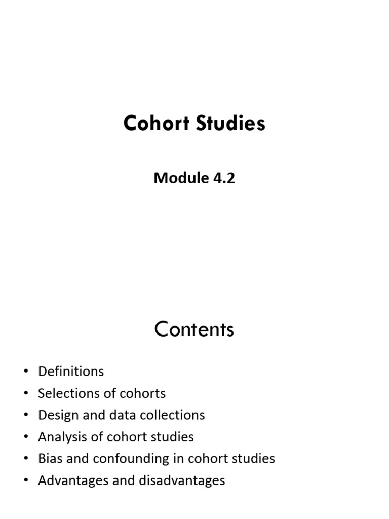 Module 4.2. Cohort Study Design | PDF | Cohort Study | Scientific Method