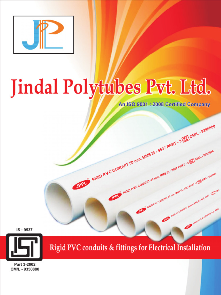 Jindal Polytubes: PVC Conduit Solutions | PDF | Polyvinyl Chloride ...