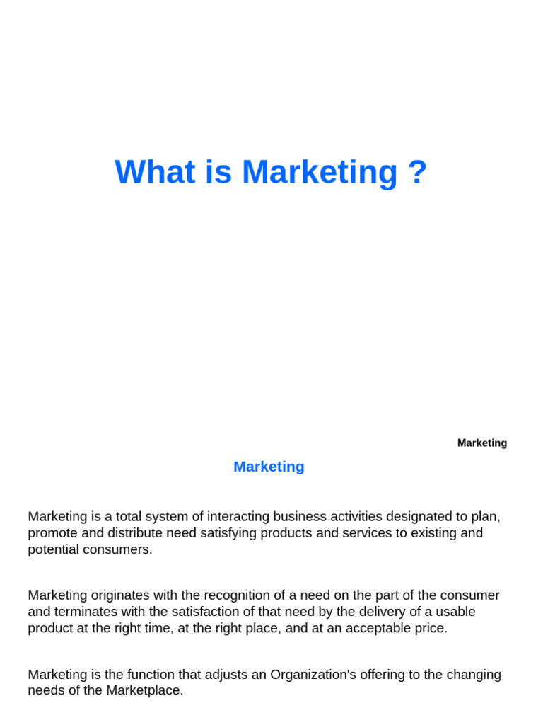 Marketing1 (Basics) | PDF | Marketing | Sales